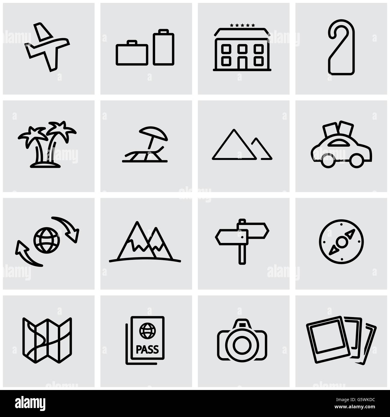 Vector line travel icon set Stock Vector Image & Art - Alamy