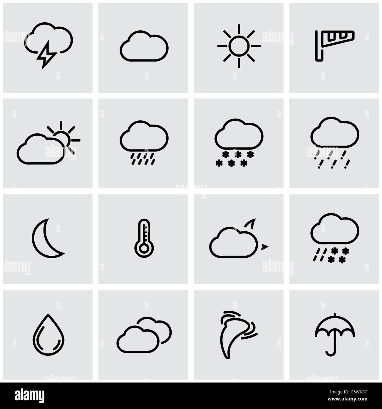 Vector line weather icon set Stock Vector Image & Art - Alamy