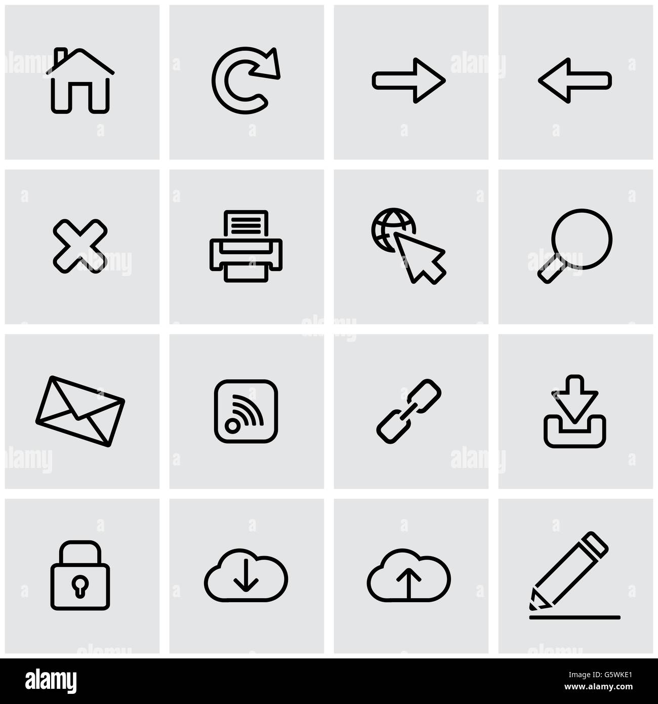 Vector line web icon set Stock Vector Image & Art - Alamy