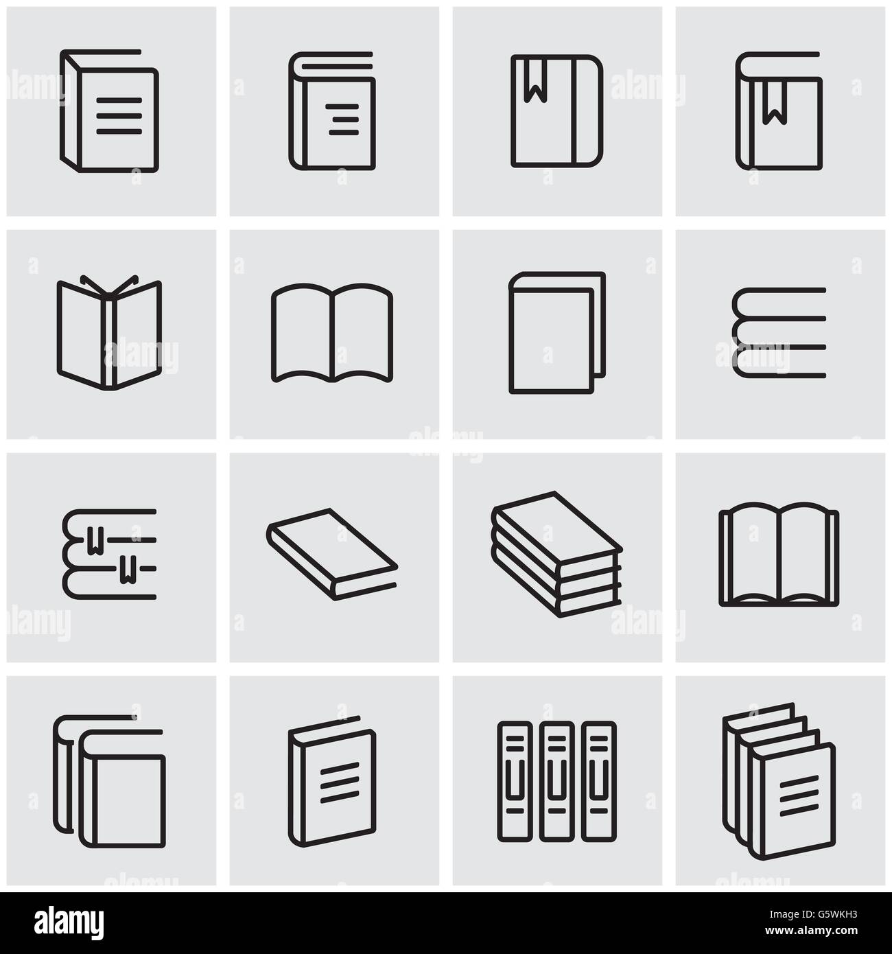 Vector line book icon set Stock Vector Image & Art - Alamy