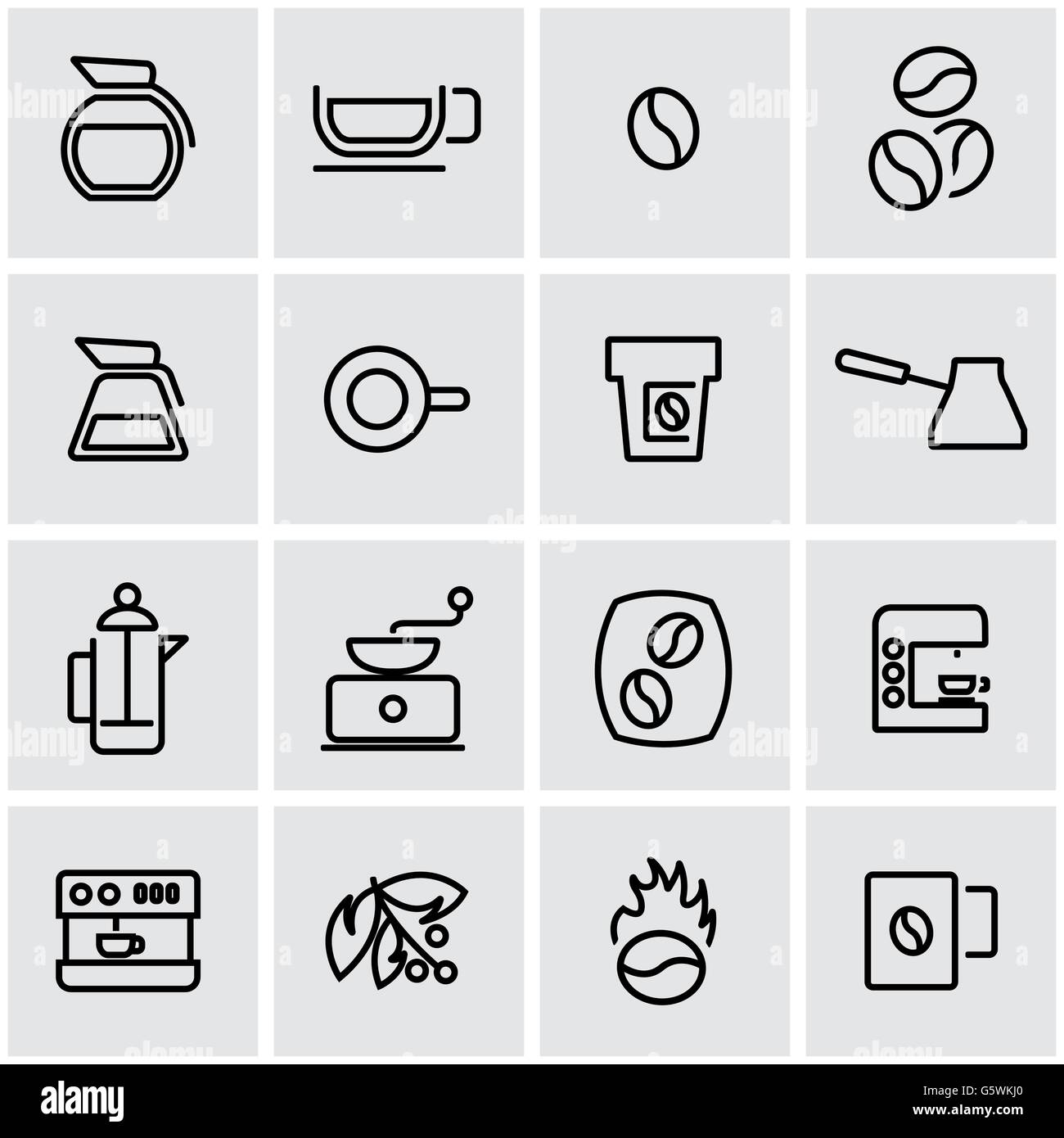 Vector line coffee icon set Stock Vector Image & Art - Alamy
