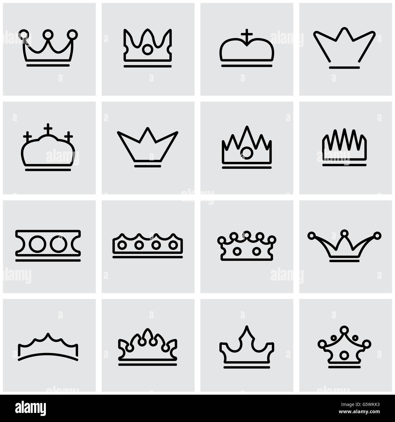 Vector line crown icon set Stock Vector Image & Art - Alamy