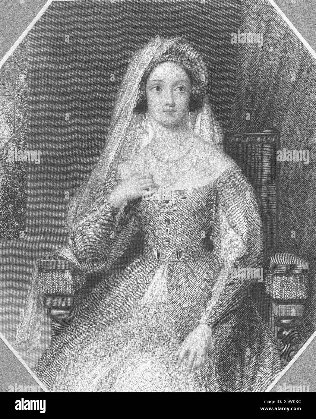 ROYALTY: Queen Katherine, antique print c1840 Stock Photo - Alamy