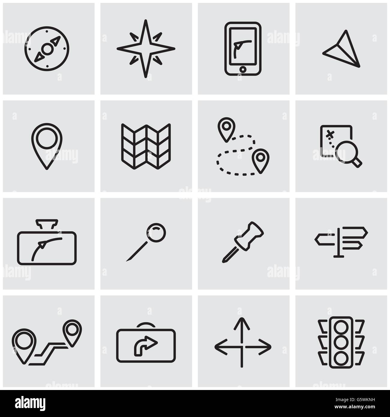 Vector line navigation icon set Stock Vector Image & Art - Alamy