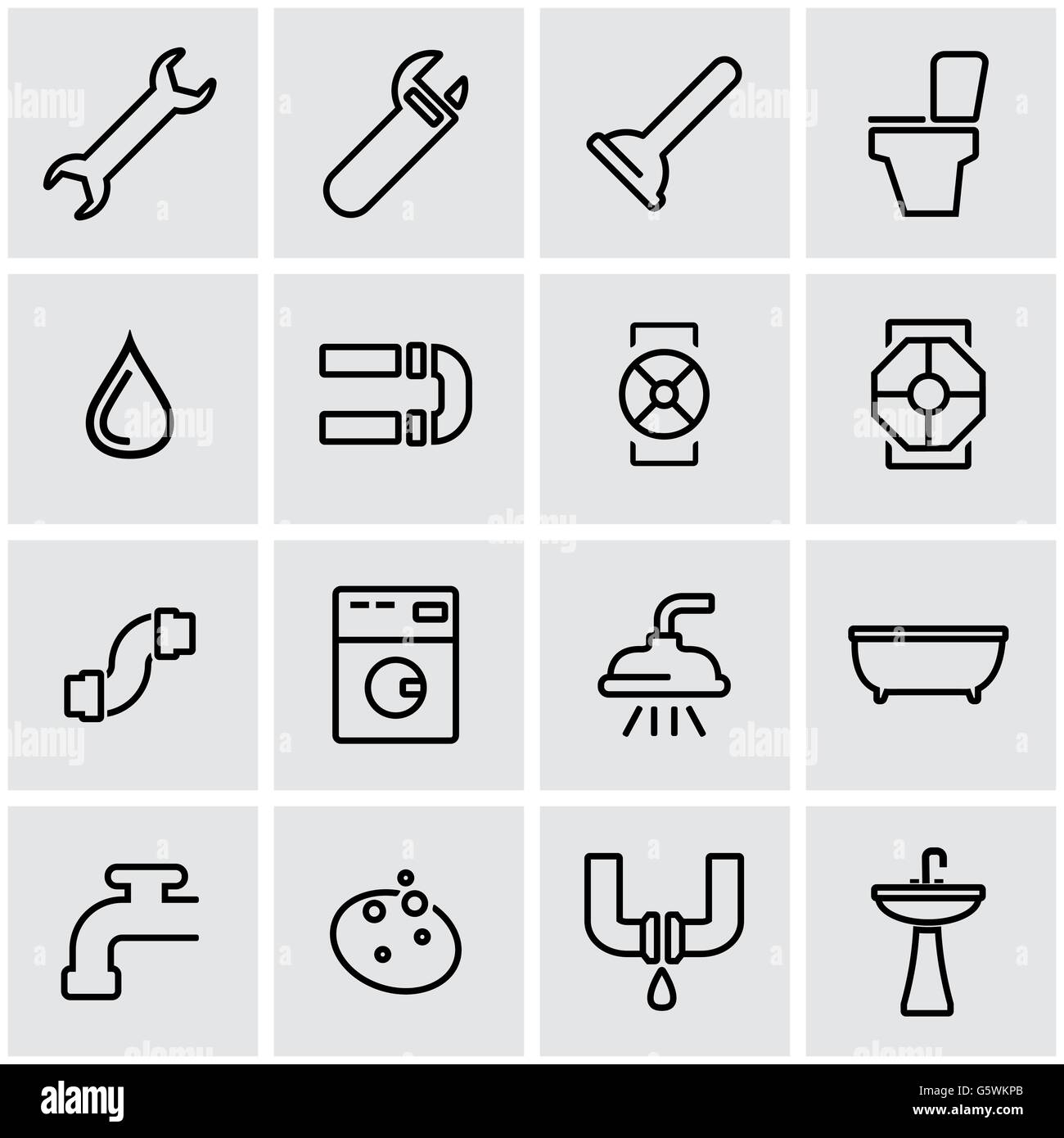 Plumbing tools line icon Stock Vector Images - Alamy