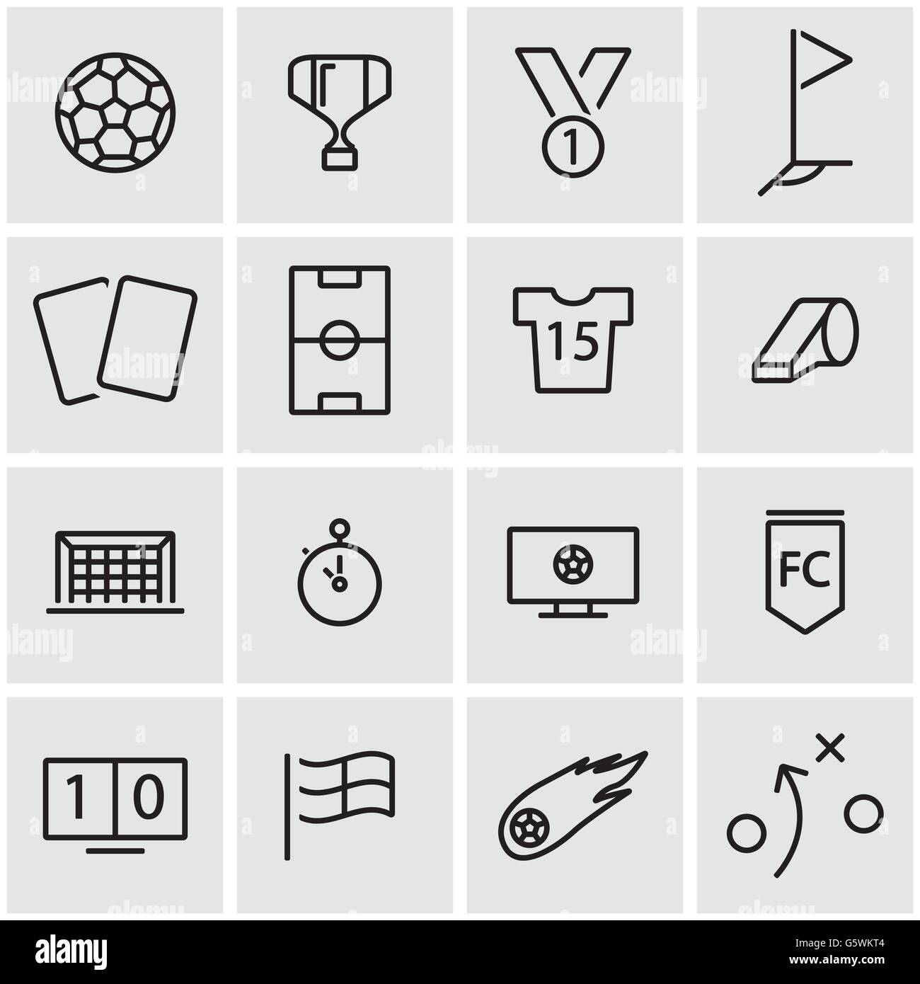 Vector line soccer icon set Stock Vector Image & Art - Alamy
