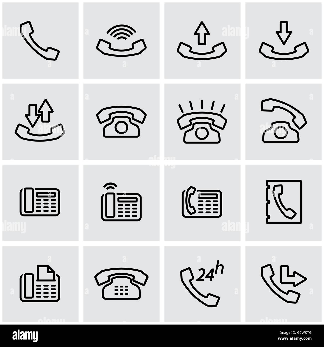 Vector line telephone icon set Stock Vector Image & Art - Alamy
