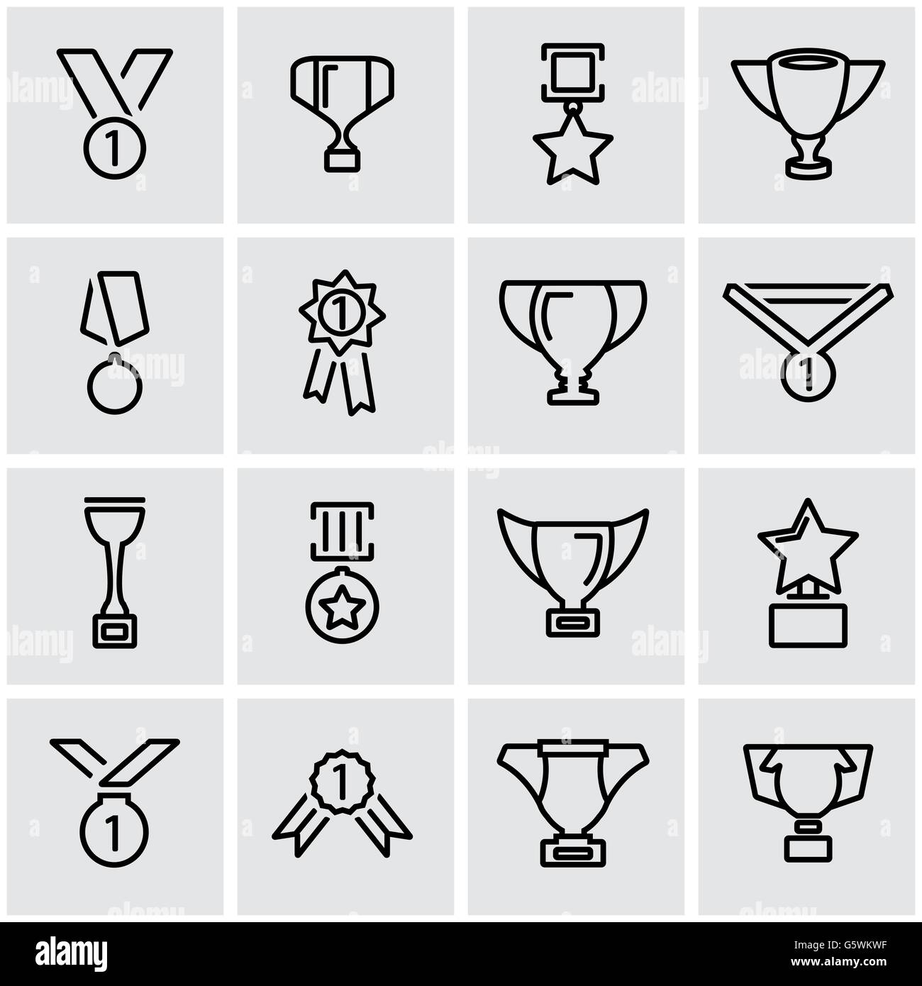 Vector line trophy and awards icon set Stock Vector Image & Art - Alamy