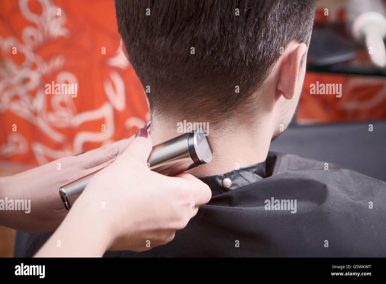 Handsome man in hairdressing saloon Stock Photo - Alamy
