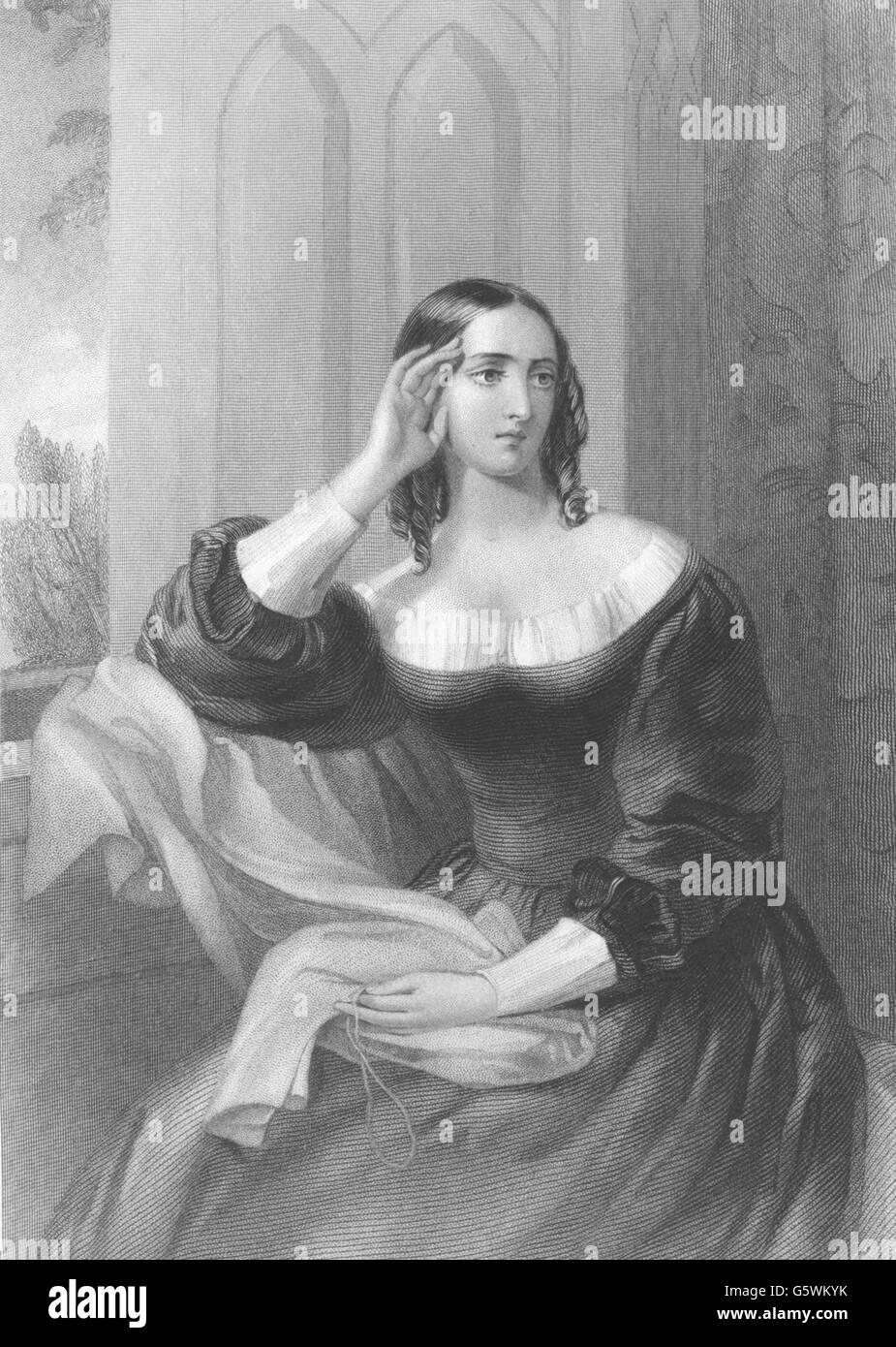 WALTER SCOTT: Flora MacIvor (Waverley), antique print 1841 Stock Photo ...