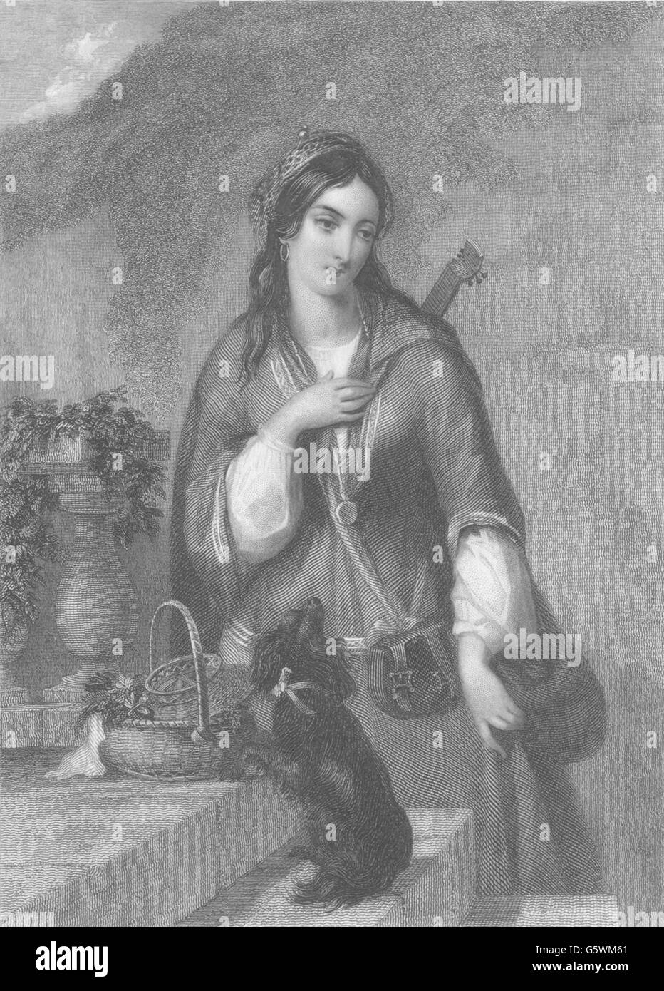 WALTER SCOTT: The Glee Maiden (Fair maid of Perth), antique print 1841 ...