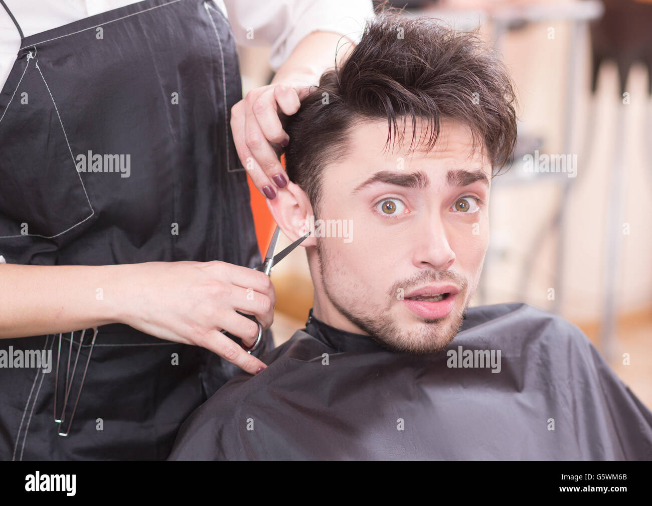 Male in hairdressing saloon close hi-res stock photography and images ...