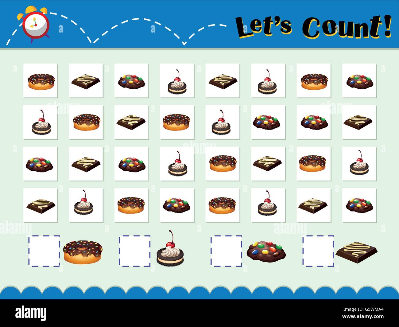Game template for counting desserts illustration Stock Vector Image ...