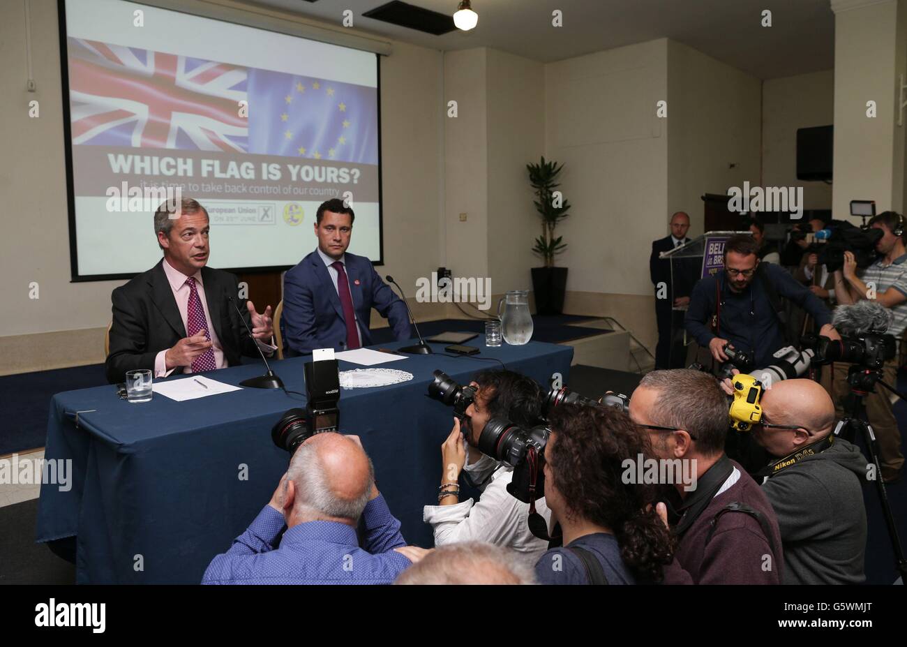 Ukip leader Nigel Farage (left) and Ukip's immigration spokesman Steven ...