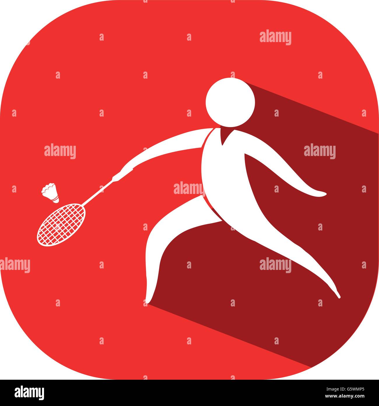 Badminton icon on red badge illustration Stock Vector Image & Art - Alamy