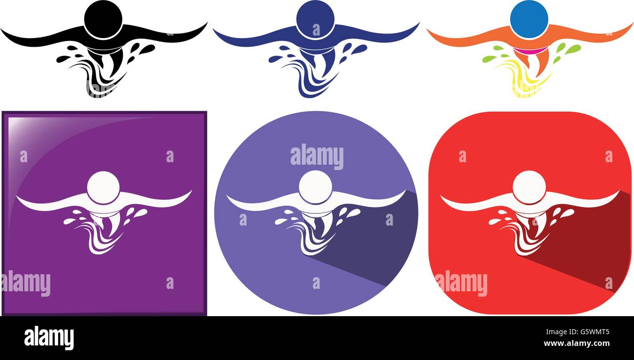 Swimming icon in three designs illustration Stock Vector Image & Art ...