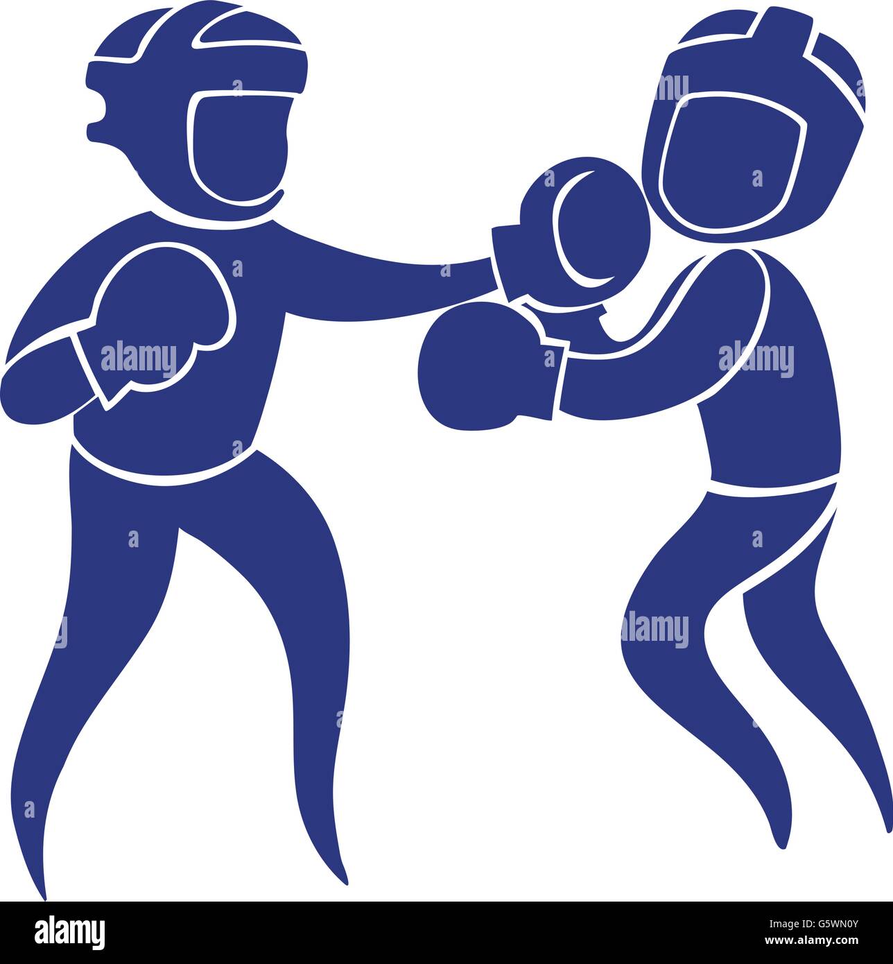 Sport icon for boxing in blue illustration Stock Vector Image & Art - Alamy