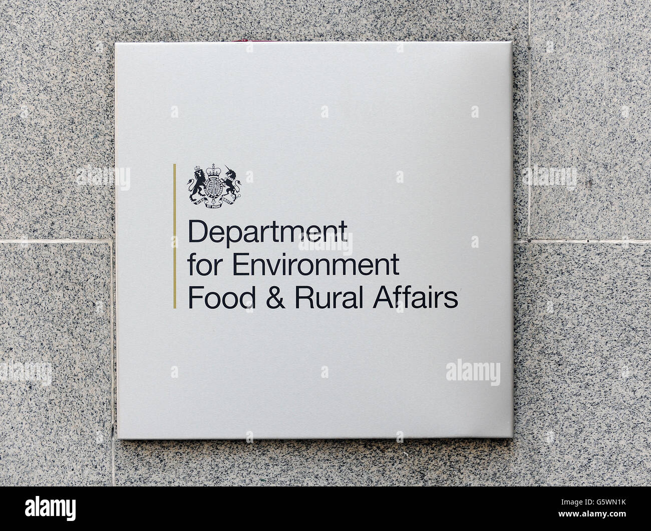 The sign at Defra headquarters in Smith Square, central London. PRESS ...