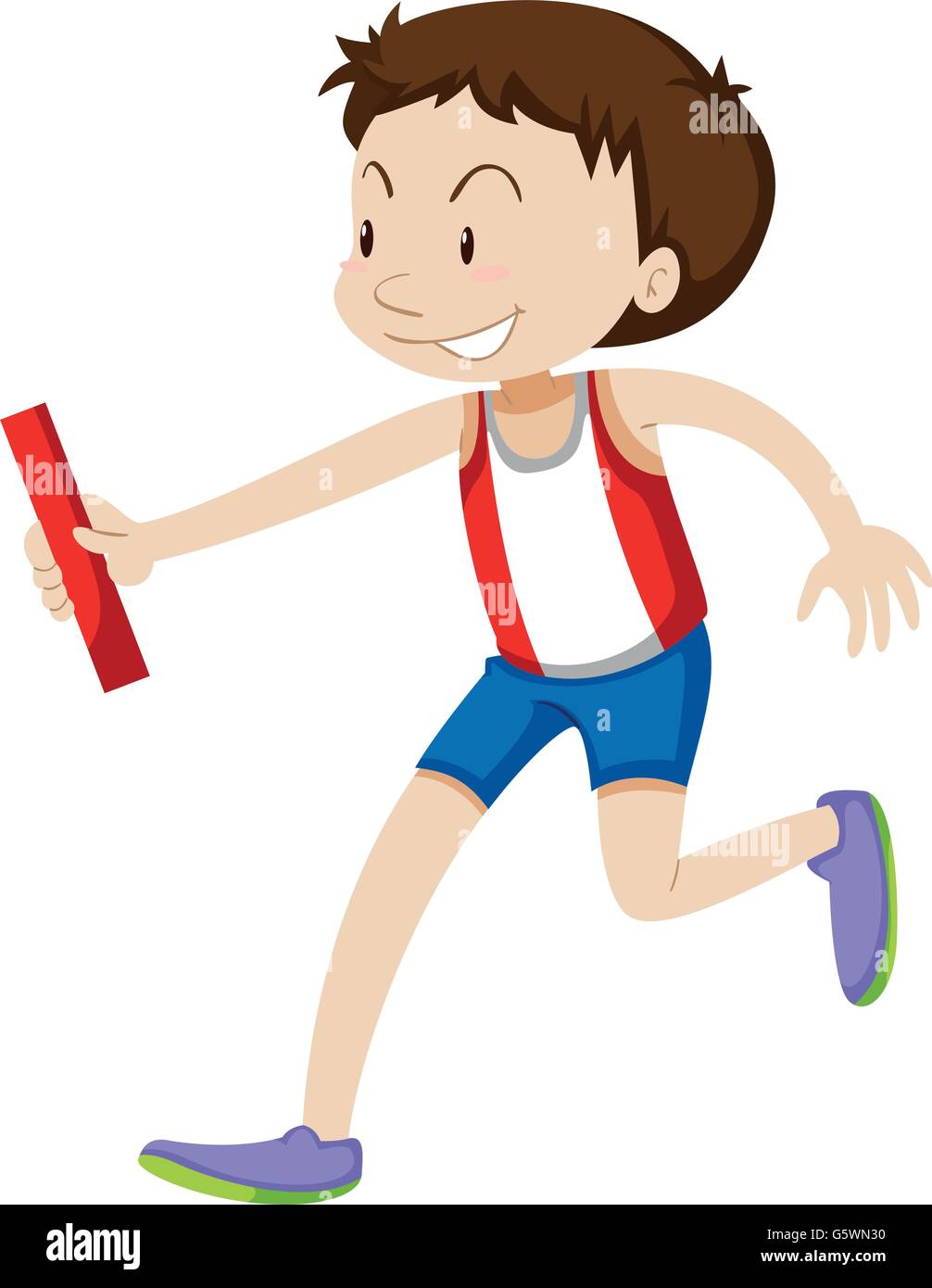Runner running relay on white illustration Stock Vector Image & Art - Alamy