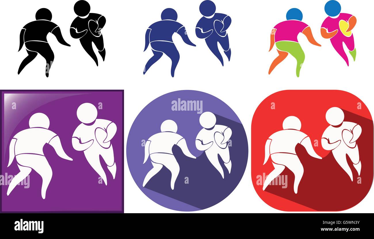 Rugby icons in three designs illustration Stock Vector Image & Art - Alamy
