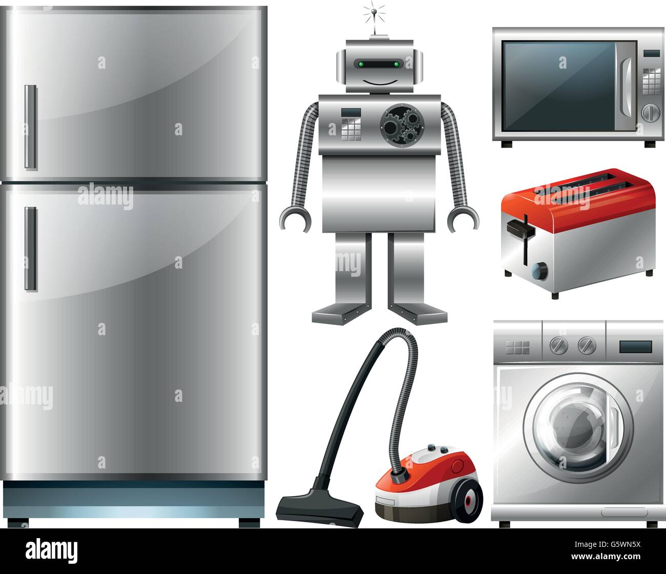 Different objects made of steel illustration Stock Vector Image & Art ...