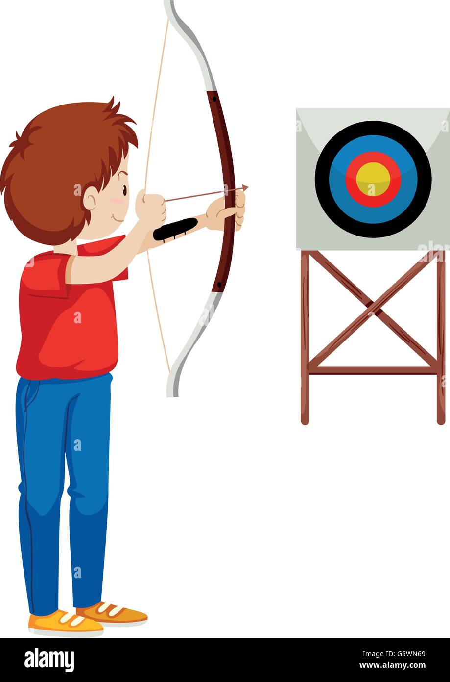 Man shooting arrow at the target illustration Stock Vector Image & Art ...