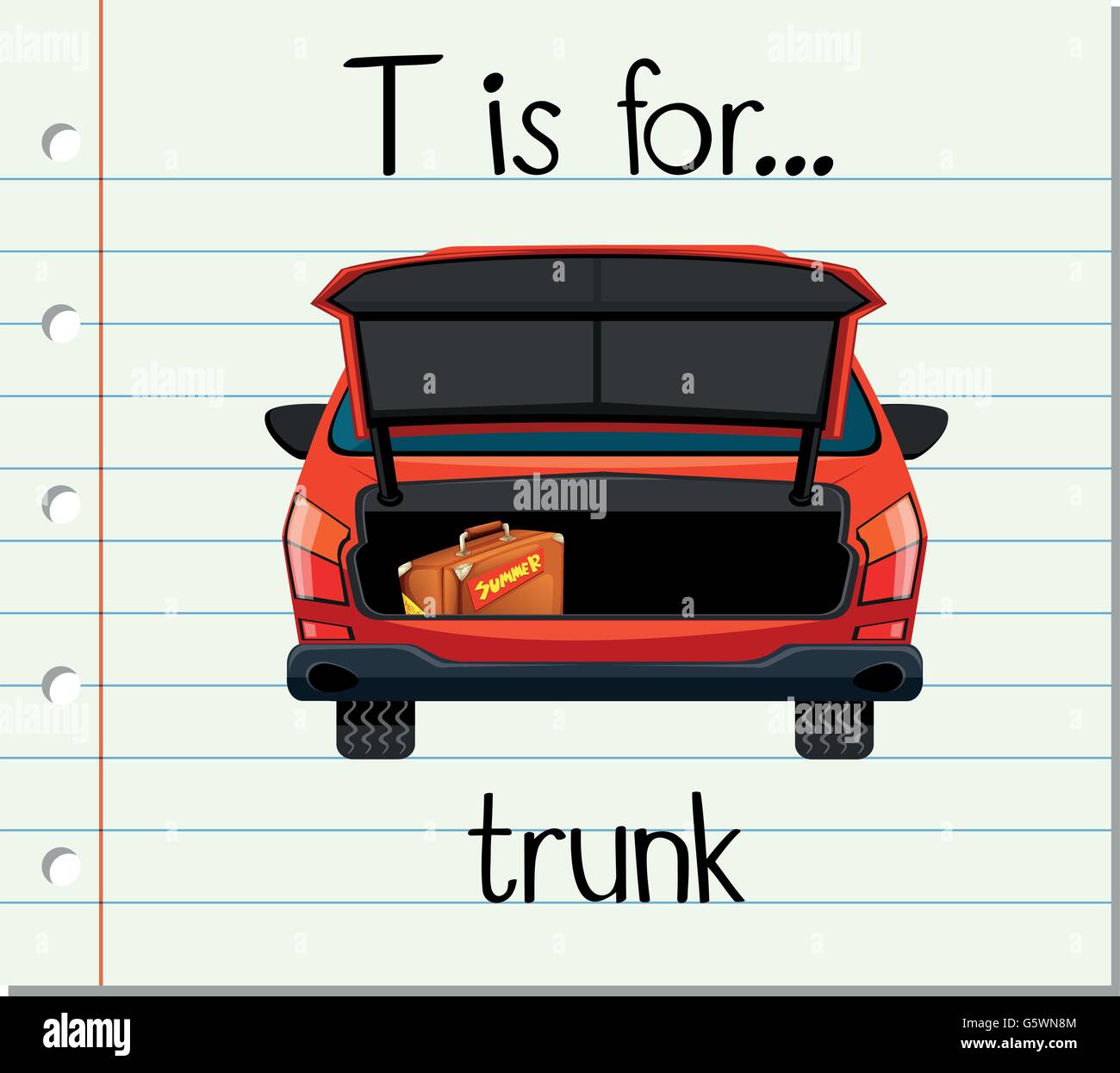 Flashcard letter T is for trunk illustration Stock Vector Image & Art ...