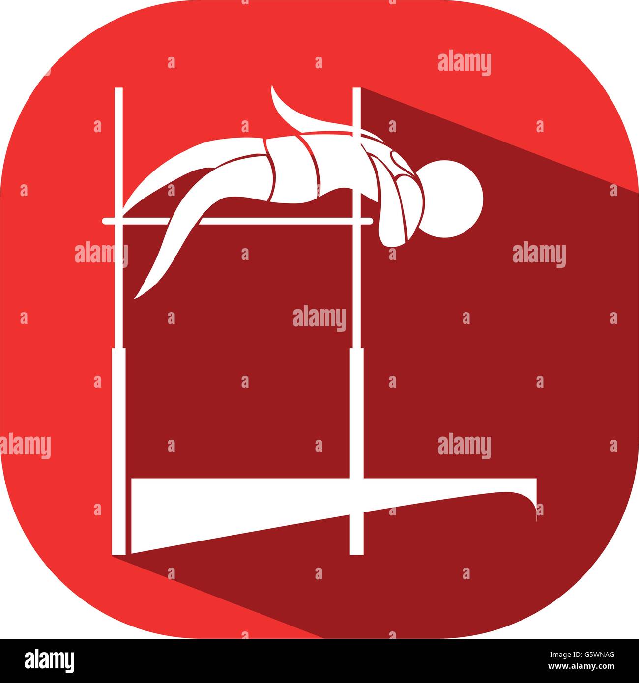 High jump icon on red background illustration Stock Vector Image & Art ...
