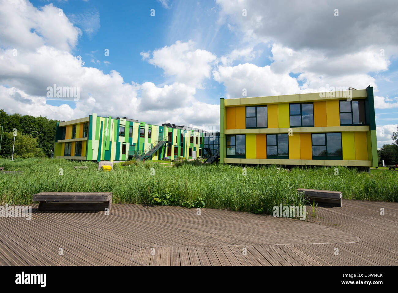 Sunny Summer Day and White Clouds at Nottingham Science Park ...