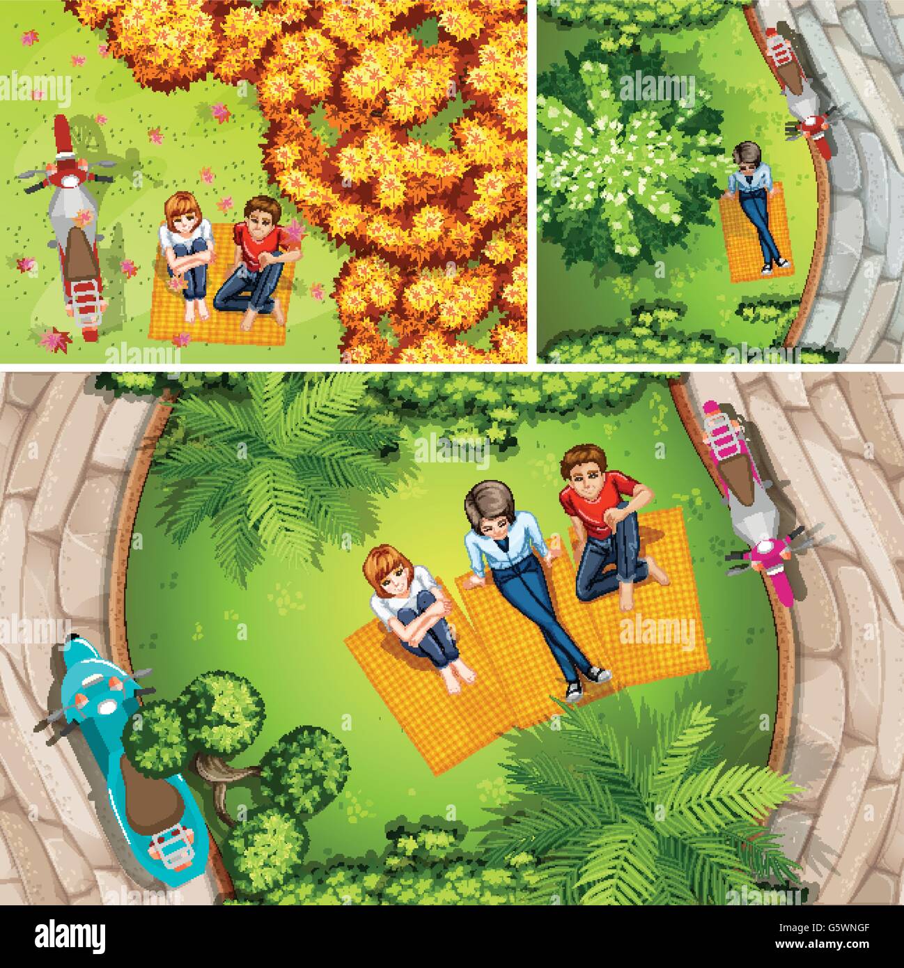 People hanging out in the park illustration Stock Vector Image & Art ...