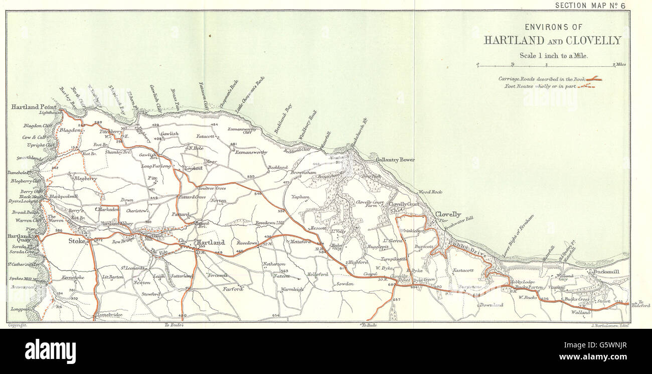 NORTH DEVON COAST: Environs of Hartland and Clovelly. WARD LOCK, 1897 ...