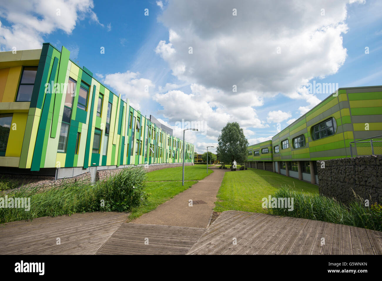 Sunny Summer Day and White Clouds at Nottingham Science Park ...