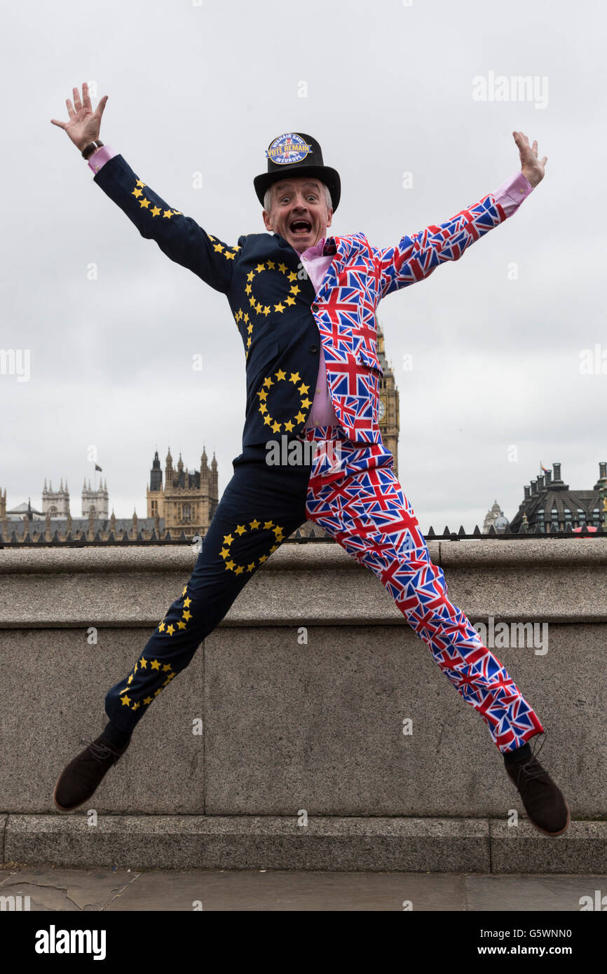 London, UK. 22 June 2016. Michael O'Leary, CEO of Ryanair, poses at a ...