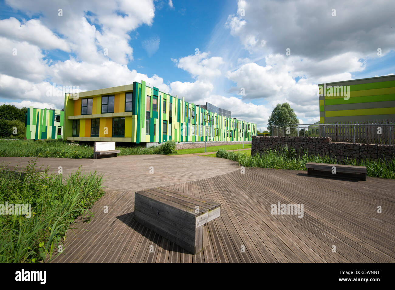 Sunny Summer Day and White Clouds at Nottingham Science Park ...