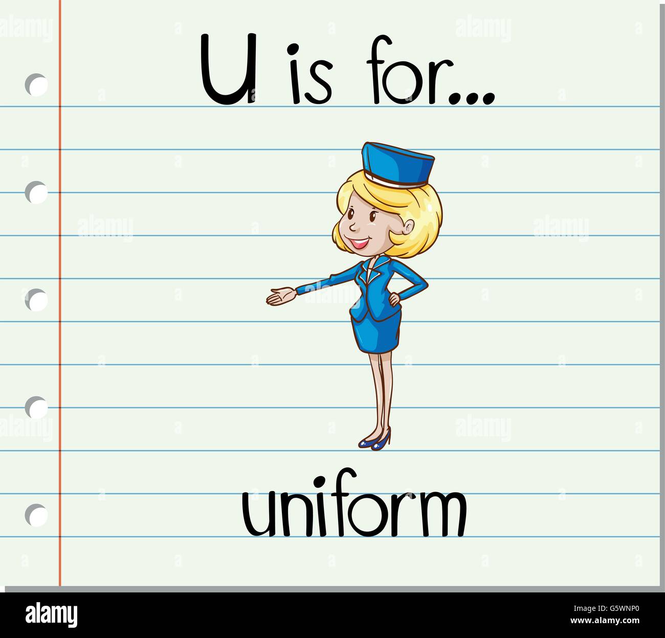 Flashcard letter U is uniform illustration Stock Vector Image & Art - Alamy
