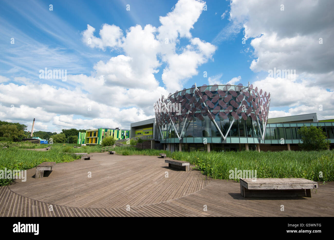 Sunny Summer Day and White Clouds at Nottingham Science Park ...
