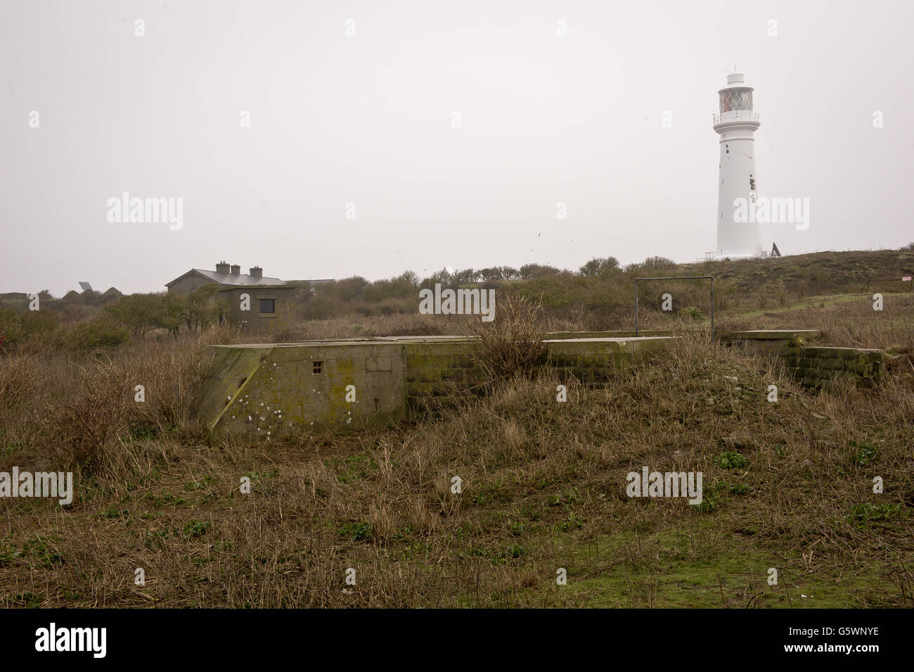 A general view of the flat holm lighthouse hi-res stock photography and ...