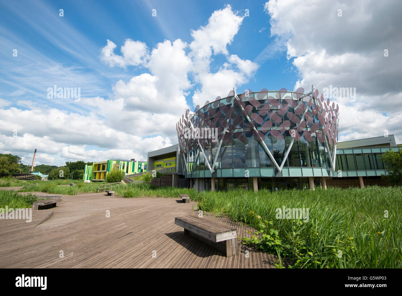 Sunny Summer Day and White Clouds at Nottingham Science Park ...