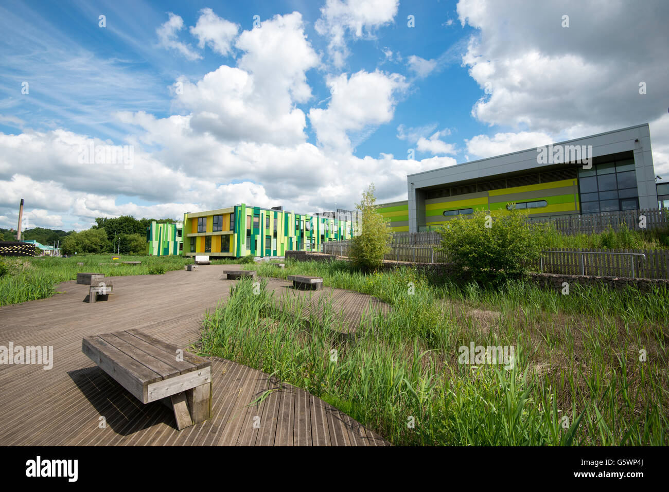 Sunny Summer Day and White Clouds at Nottingham Science Park ...