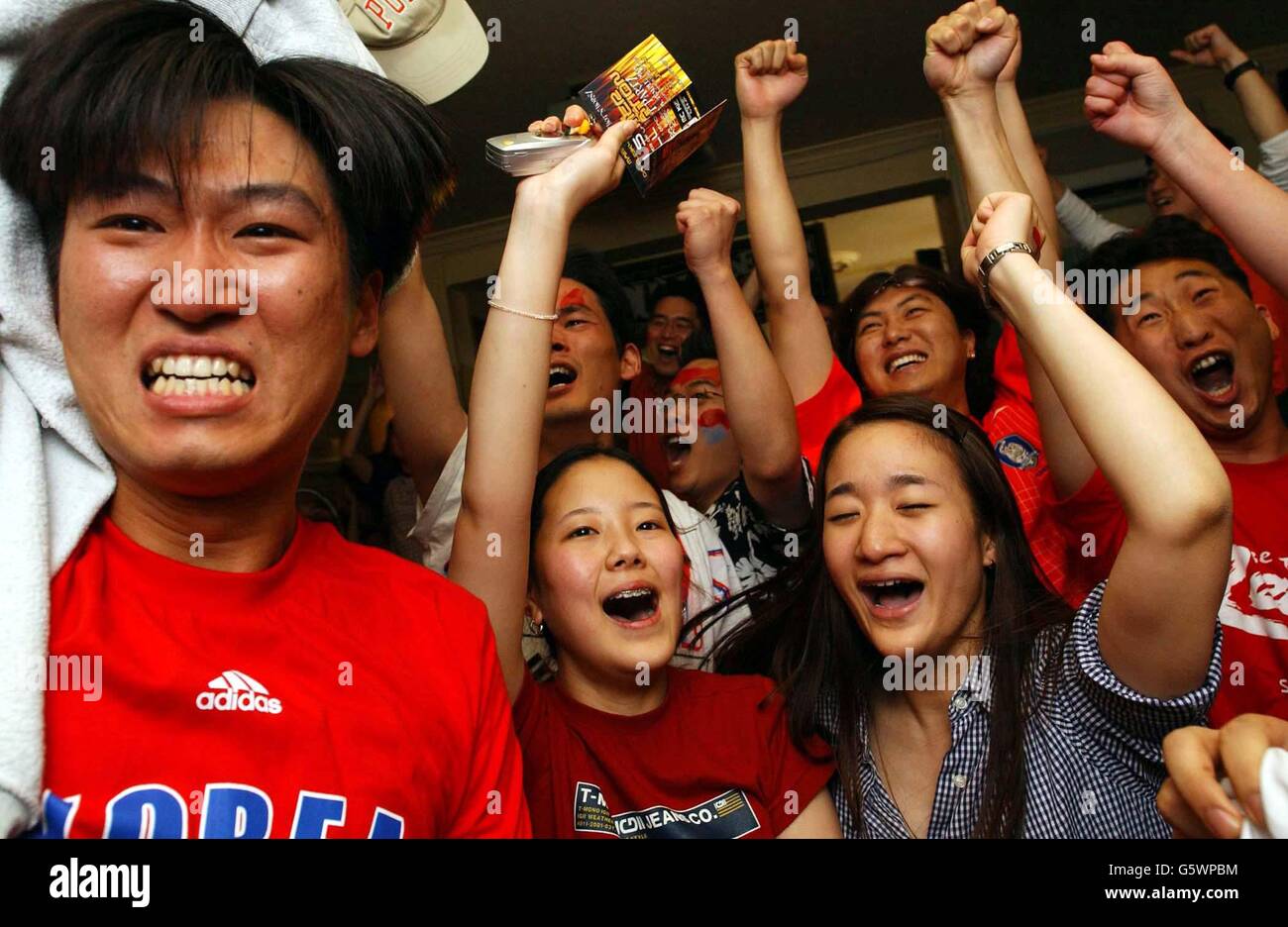 Korean football fans at the Fountain Pub in New Malden, Surrey ...