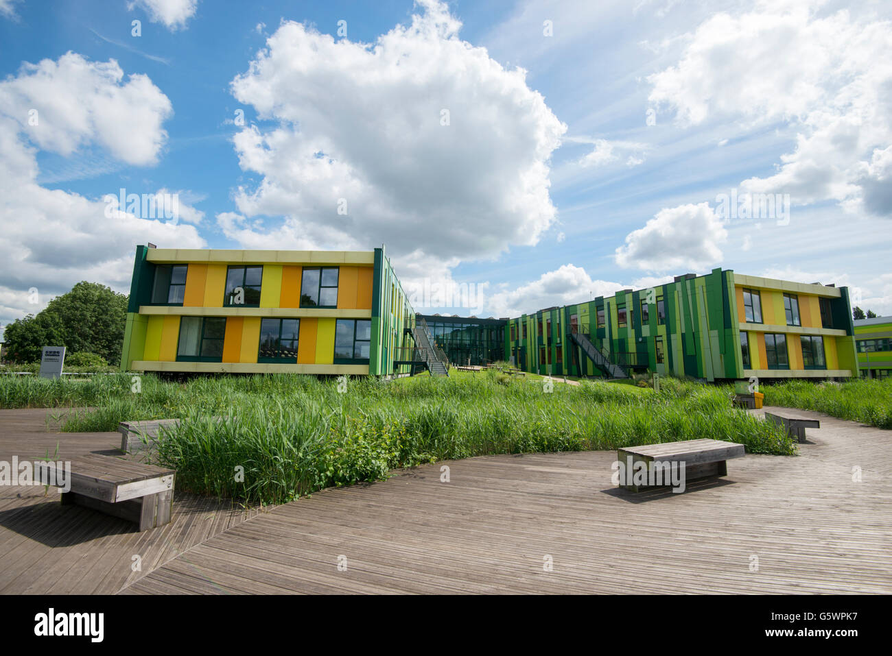 Sunny Summer Day and White Clouds at Nottingham Science Park ...