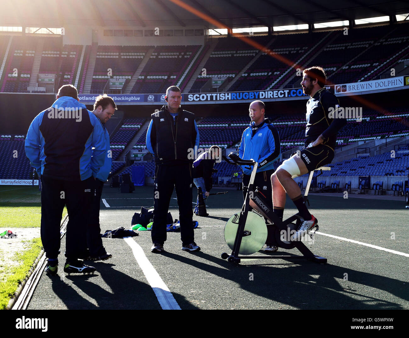 Scotland's Jim Hamilton during the Captain's Run at Murrayfield ...