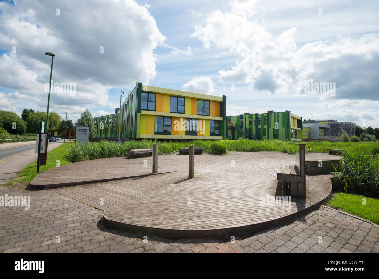 Sunny Summer Day and White Clouds at Nottingham Science Park ...