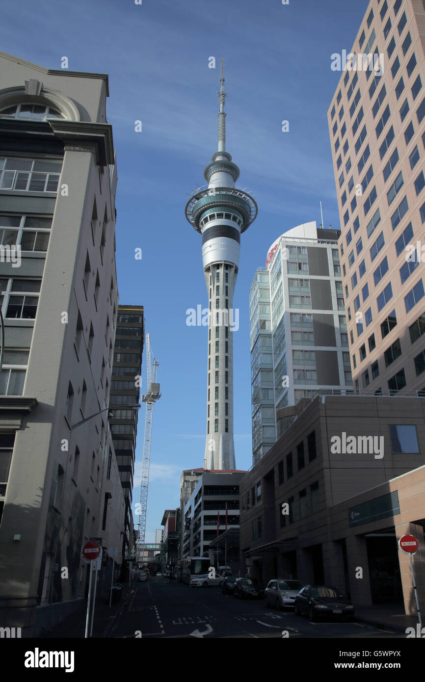 the sky tower in Auckland new zealand Stock Photo - Alamy