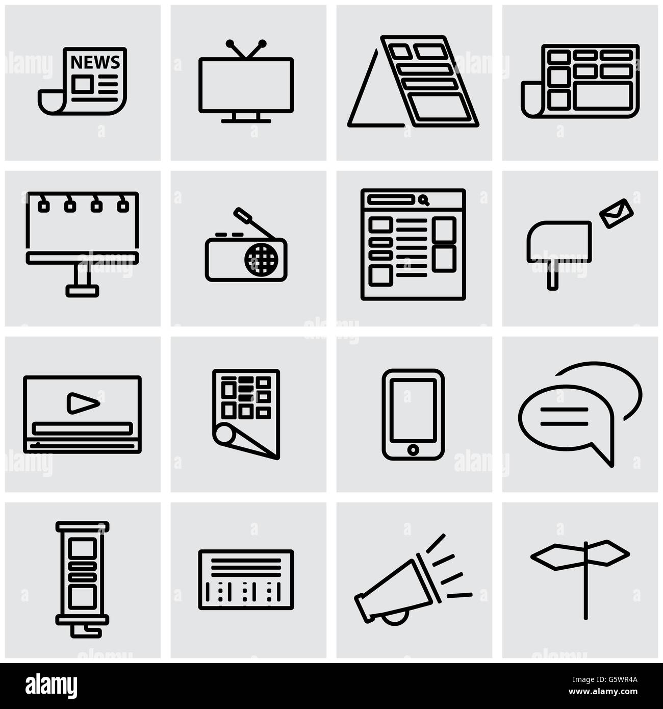 Vector line advertisement icon set Stock Vector Image & Art - Alamy