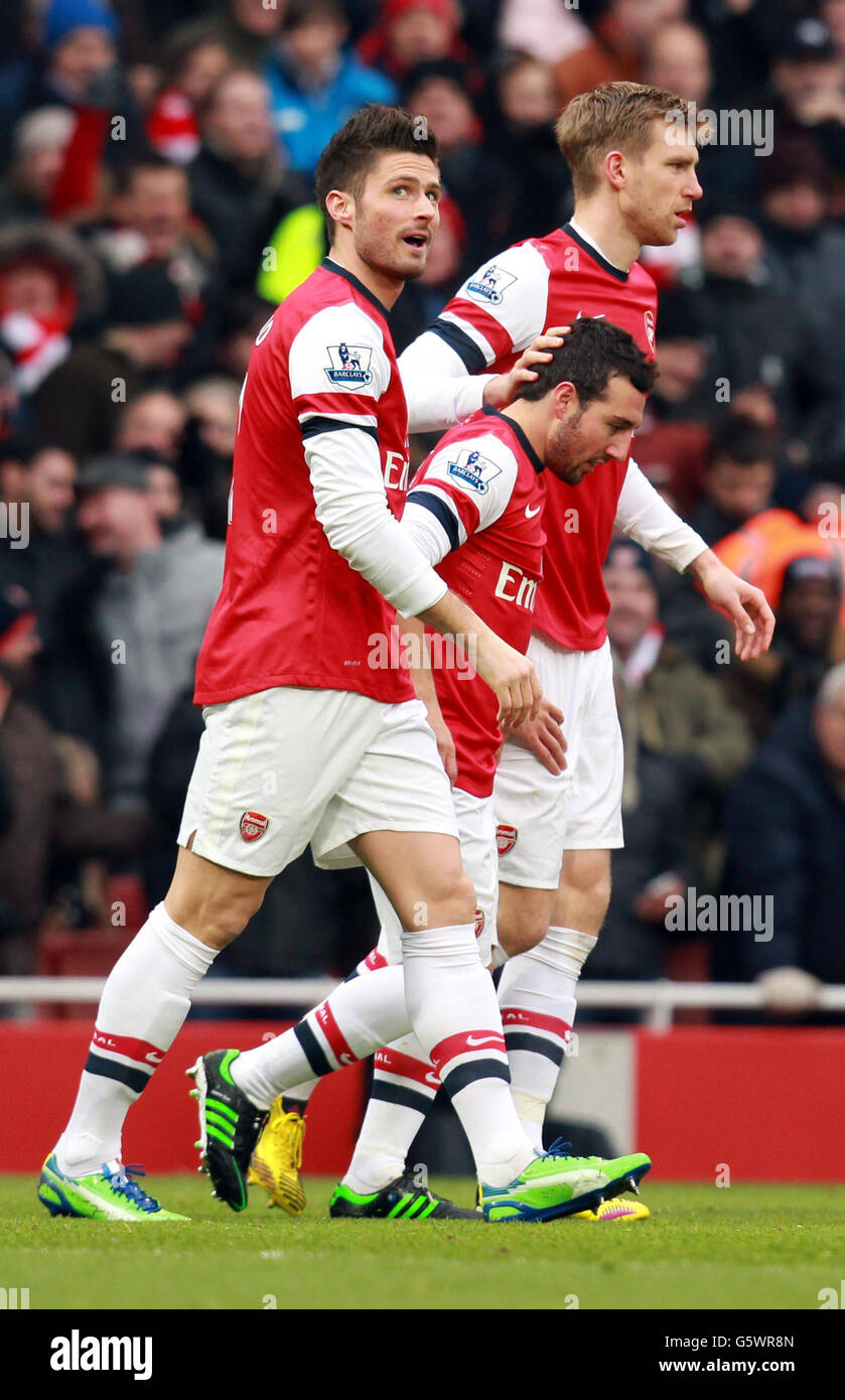 Santi cazorla arsenal celebrates hi-res stock photography and images ...