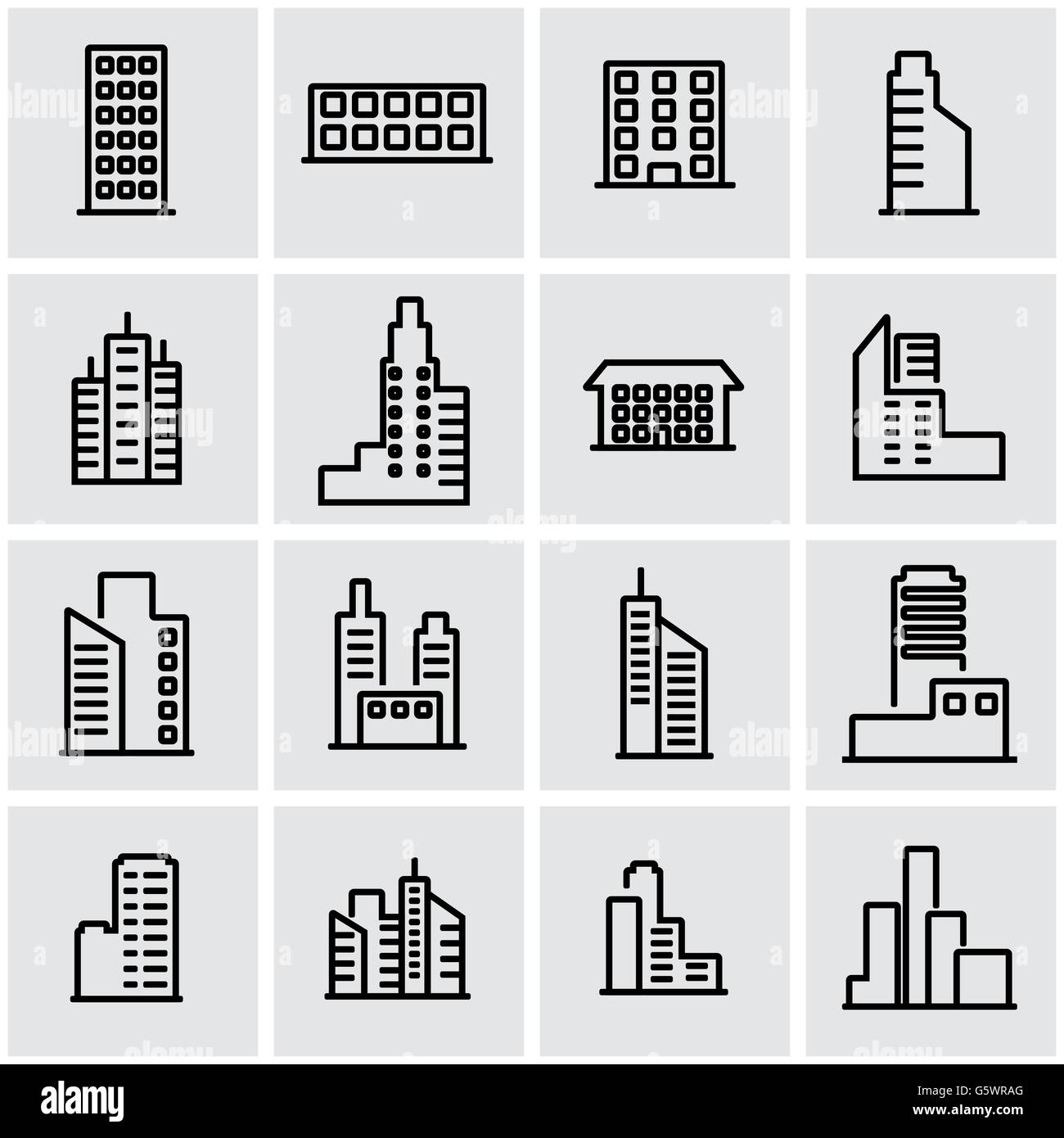 Vector line building icon set Stock Vector Image & Art - Alamy