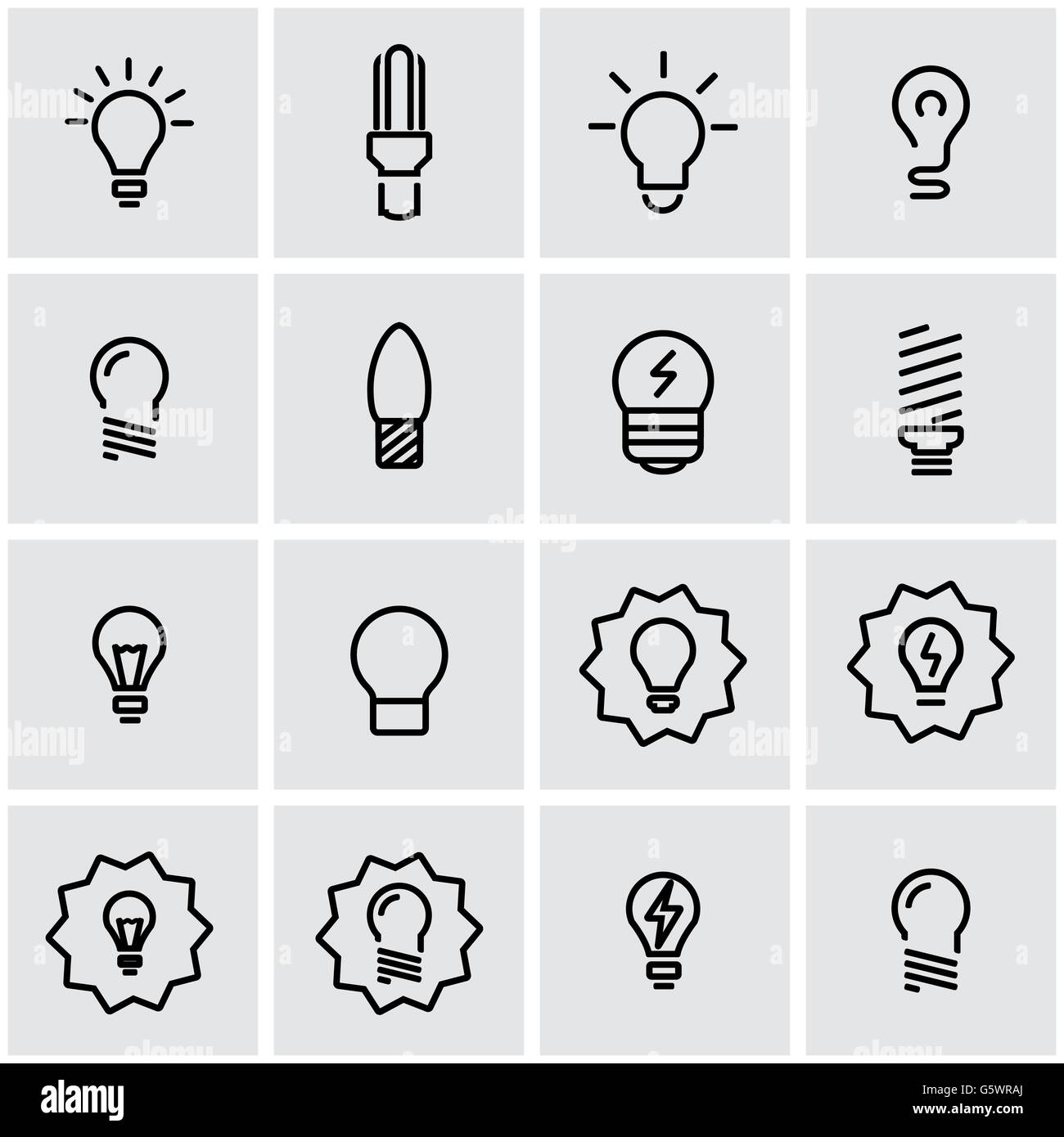 Vector line bulbs icon set Stock Vector Image & Art - Alamy