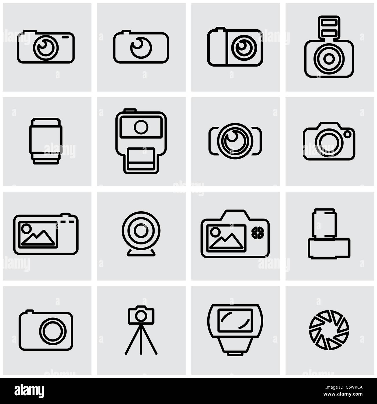 Vector line photo icon set Stock Vector Image & Art - Alamy