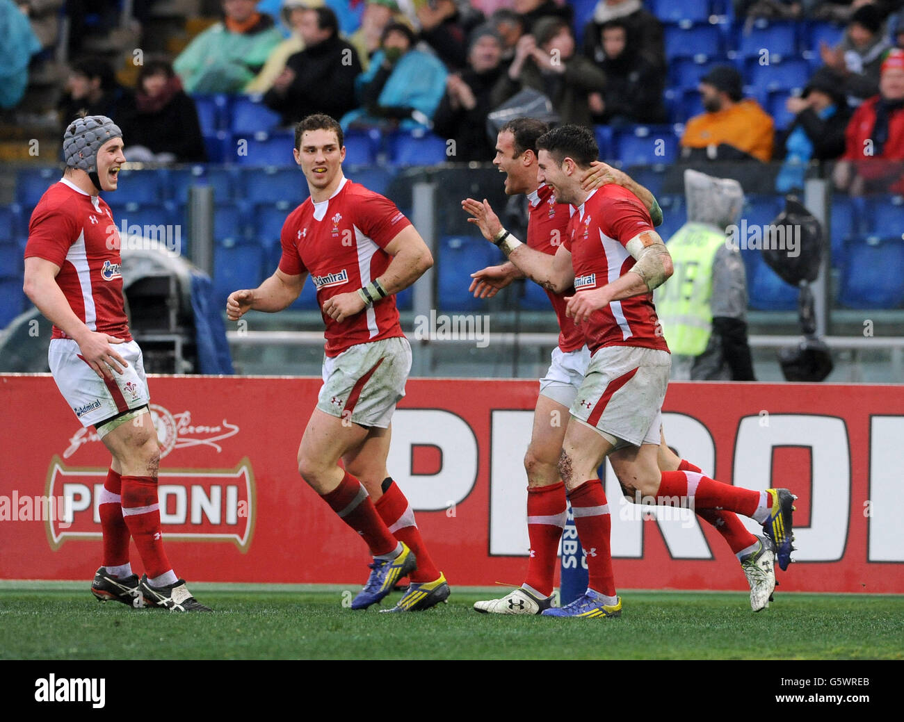 Rugby union rbs nations championship italy wales stadio flaminio hi-res ...